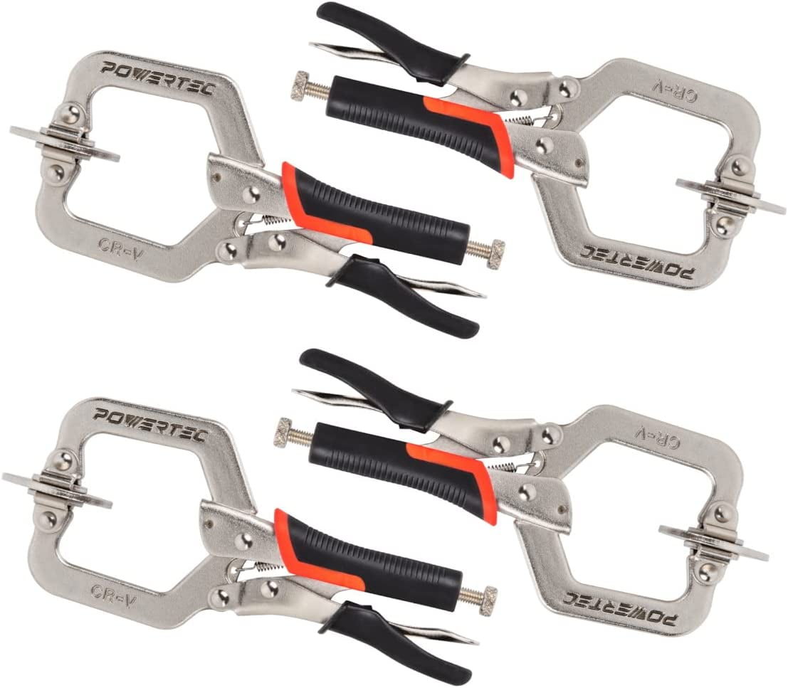 POWERTEC 4PK 2-Inch Face Clamps, C-Clamp with Ergonomic Grip and ...