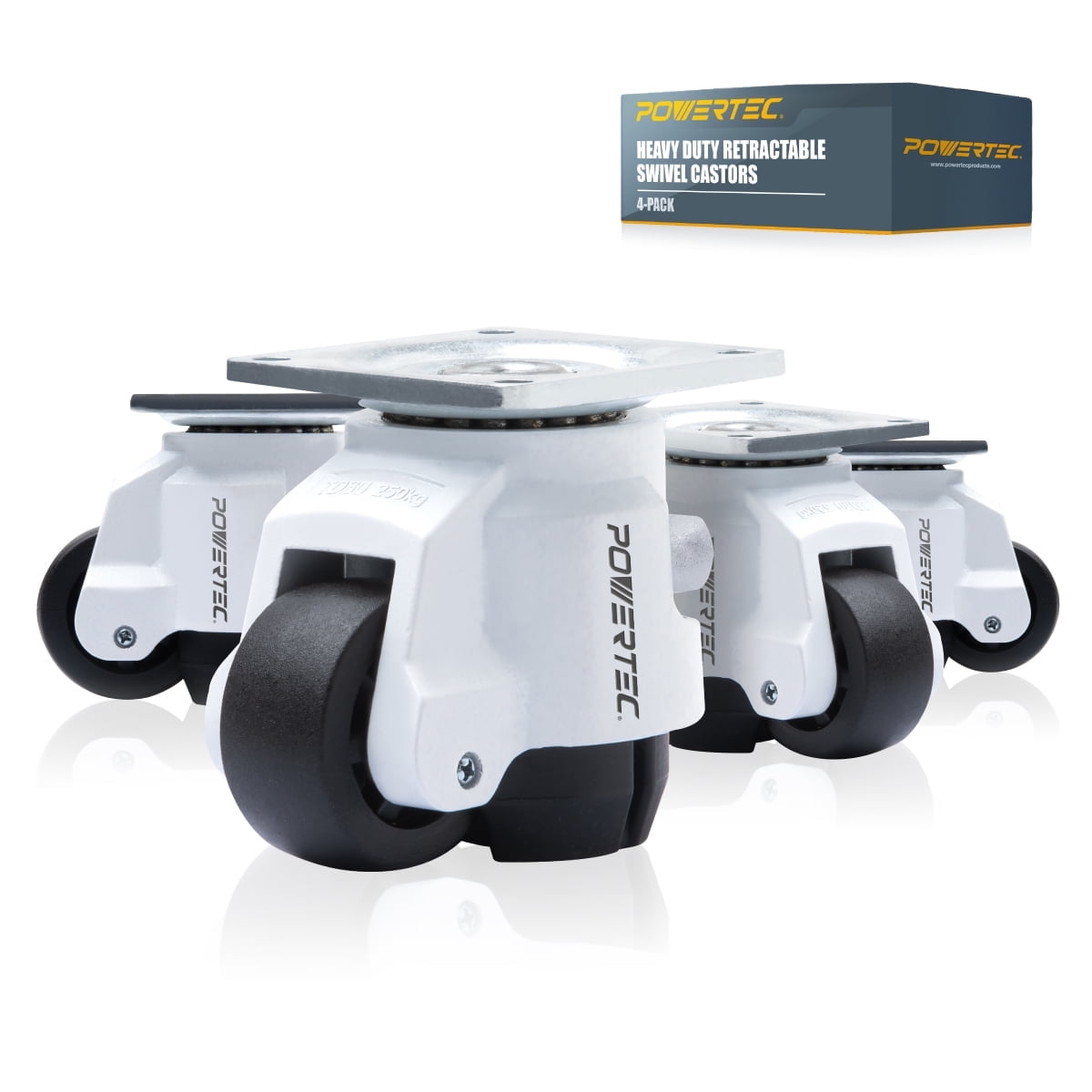 POWERTEC 4PK 2-Inch Leveling Casters Set of 4 | Heavy Duty with ...