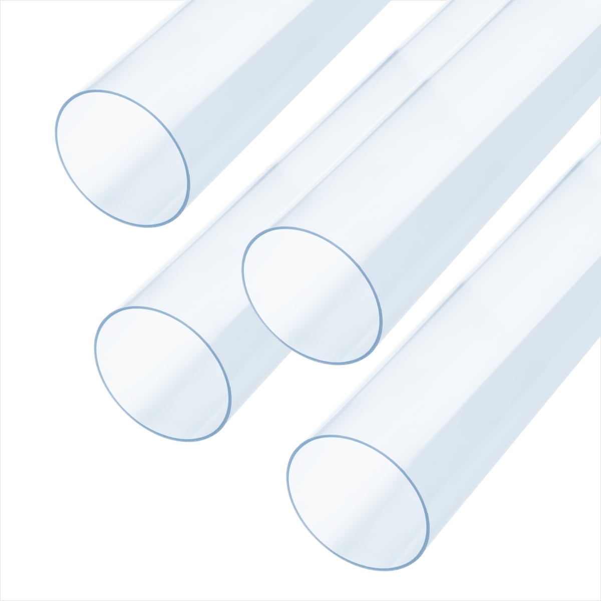 POWERTEC 4PK Clear PVC Pipe 2-1/2" x 36" Long, Rigid Plastic Tubing for ...