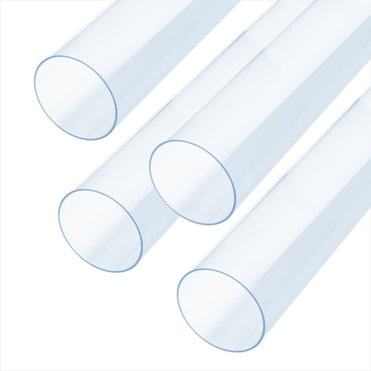 POWERTEC 4PK Clear PVC Pipe 2-1/2" x 36" Long, Rigid Plastic Tubing for ...