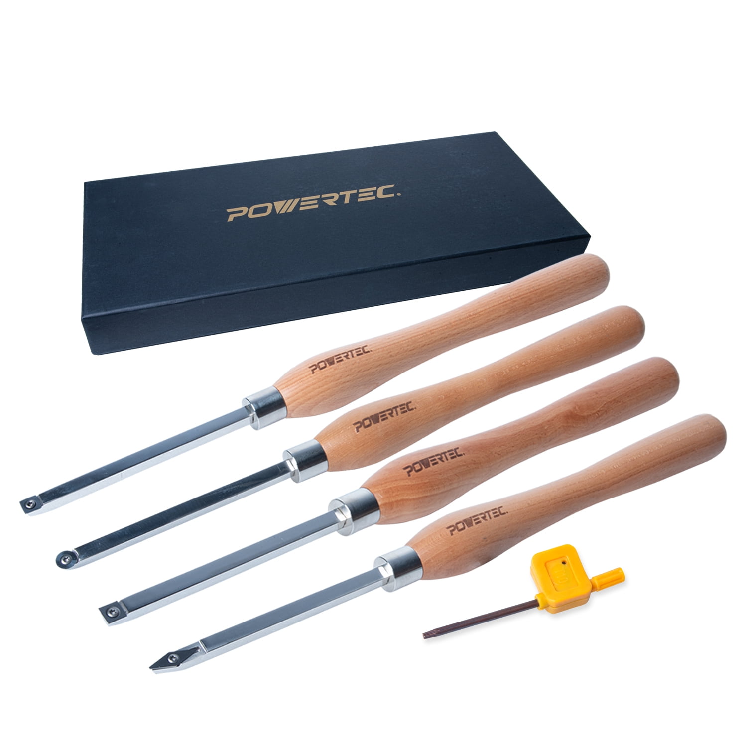 POWERTEC 4Pcs Carbide Lathe Tools for Woodturning, Wood Lathe Tools ...