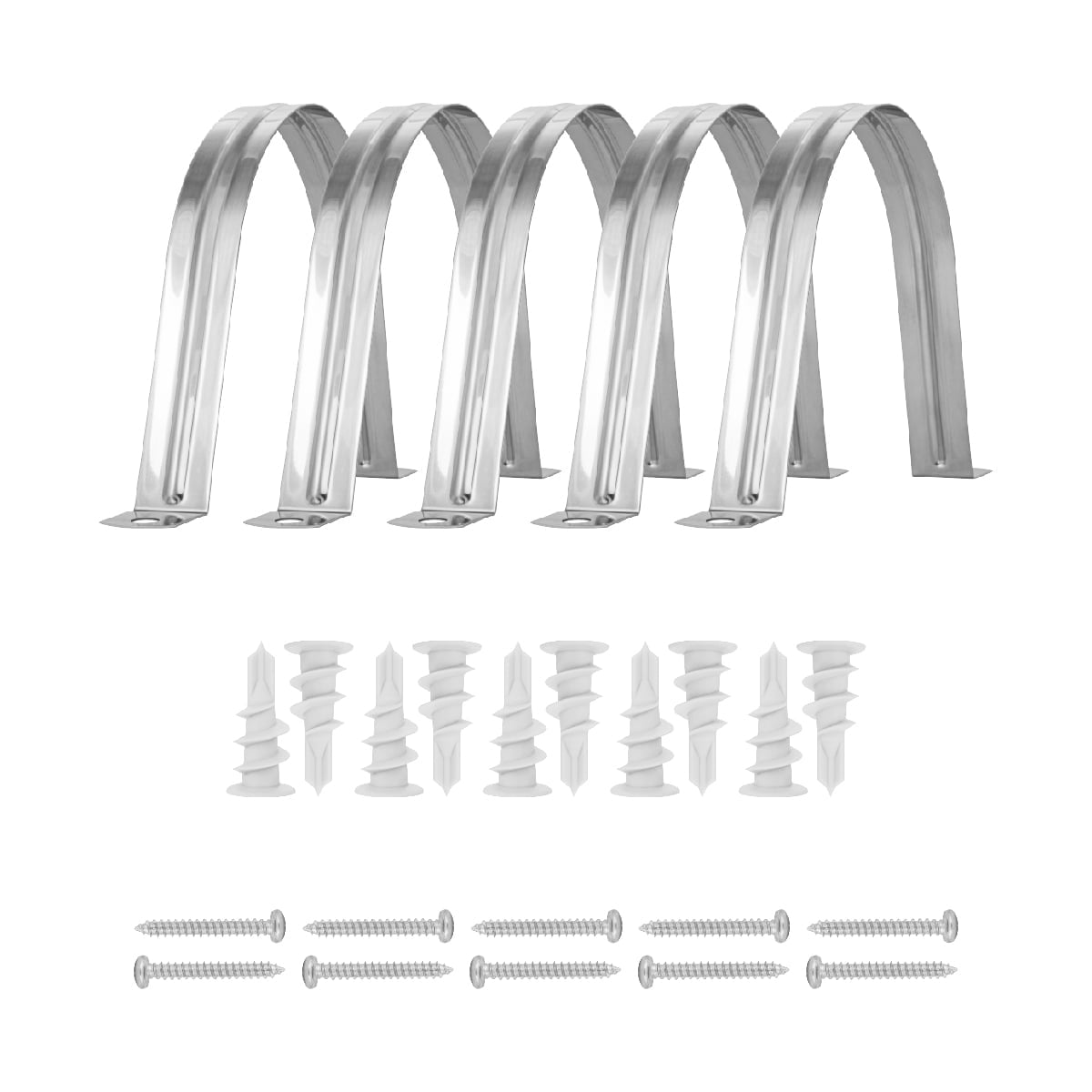 POWERTEC 5 Set 2-1/2 Inch Stainless Steel Hose Hangers with Self ...