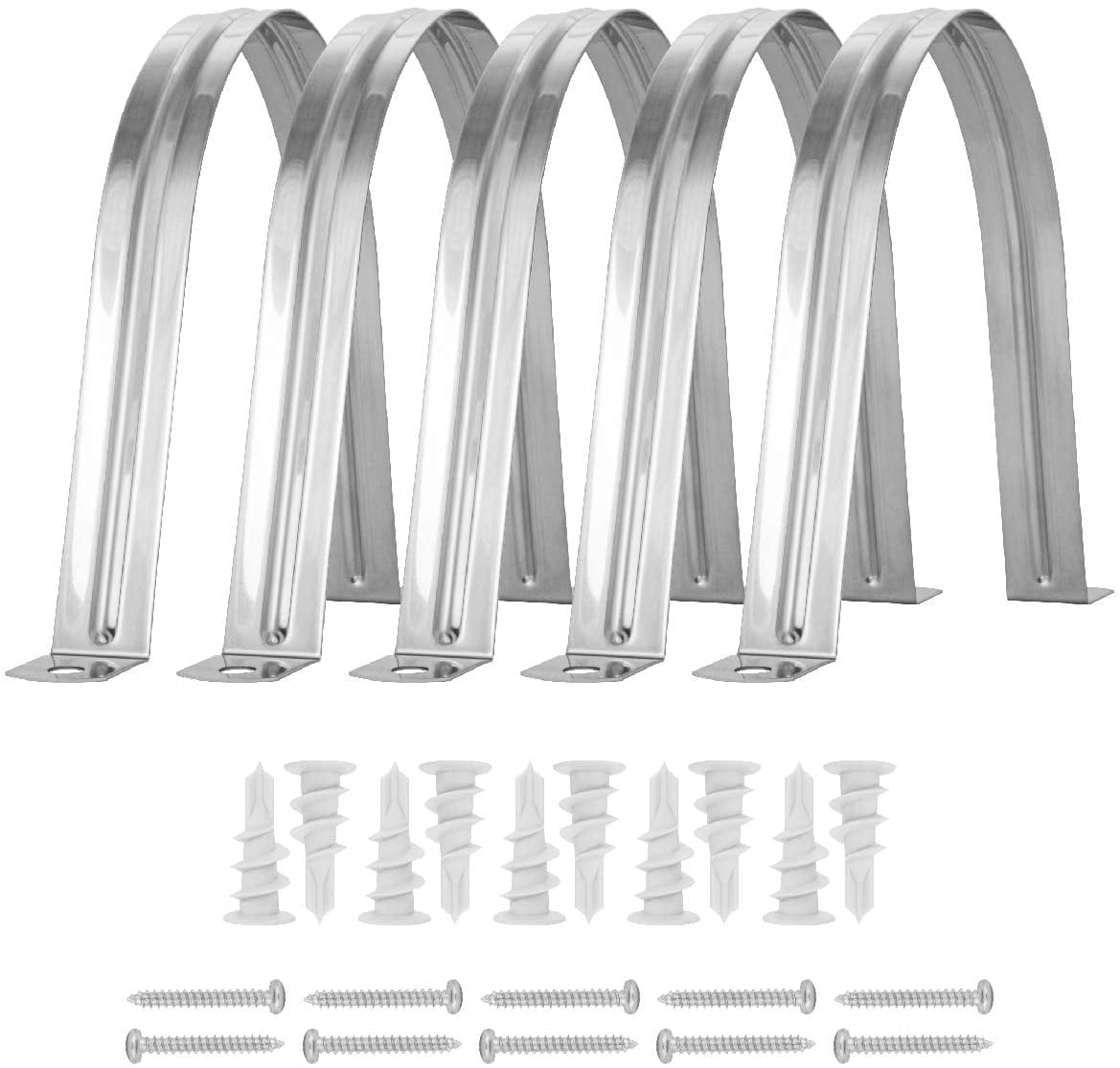 POWERTEC 5 Set 4-Inch Stainless Steel Hose Hangers with Self Tapping ...