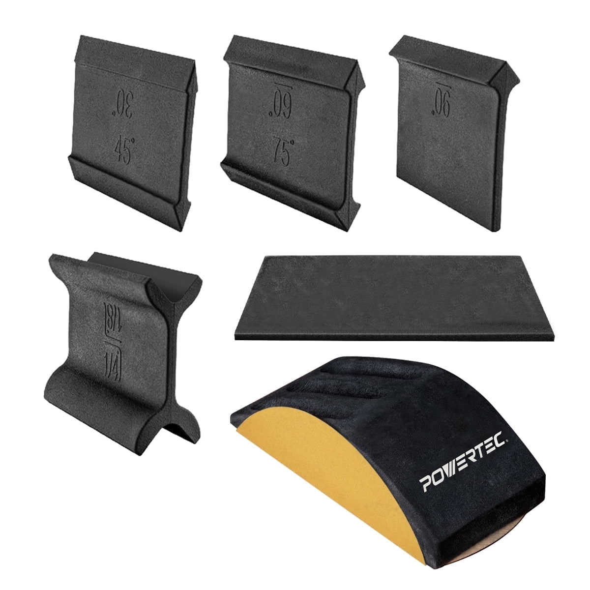 POWERTEC 5 inch Sanding Block Hand Sander for Woodworking, Automotive ...