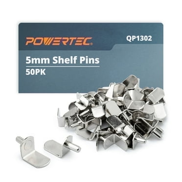 50 Pcs Shelf Pegs Pins，5mm (1/5 inch) Upgraded Diameter L-Shaped Perforated Nickel Plated Shelf ...