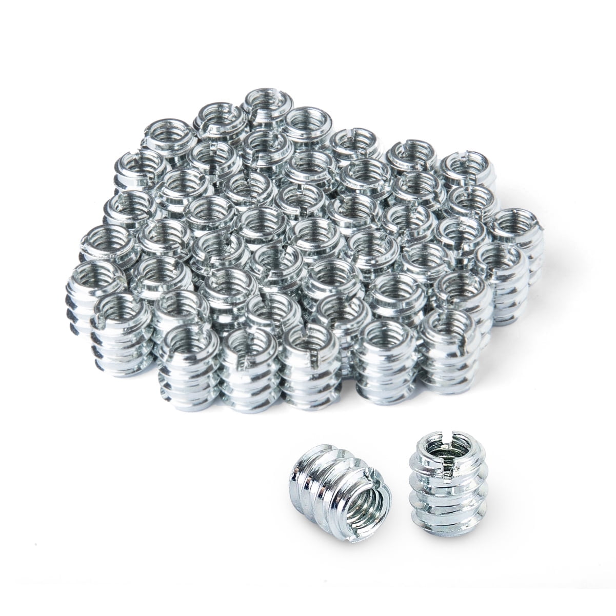 POWERTEC 50PK Threaded Inserts for Wood Furniture | Zinc Plated | 1/4 ...