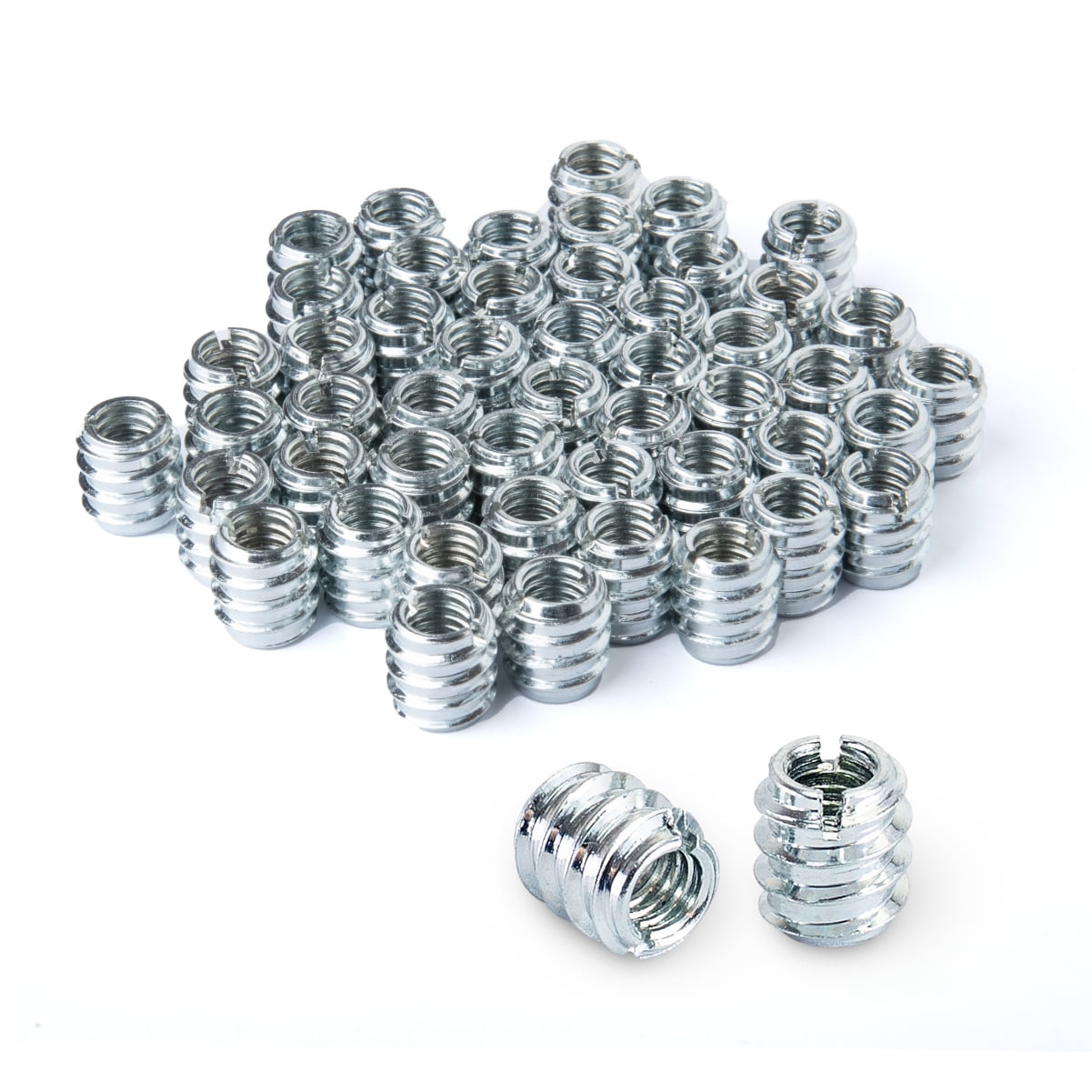 POWERTEC 50PK Threaded Inserts for Wood Furniture | Zinc Plated | 5/16 ...
