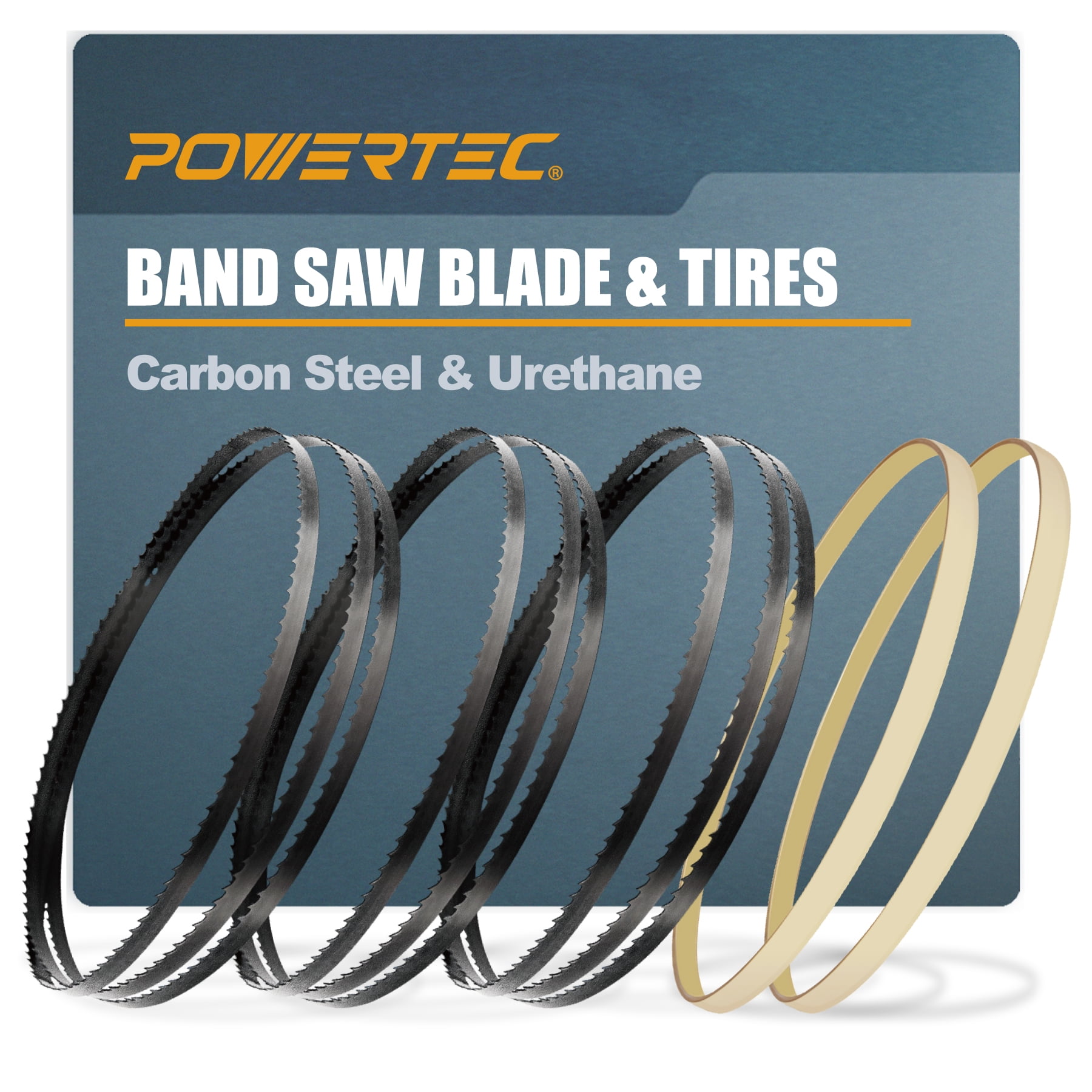 POWERTEC 59-1/2 Inch Bandsaw Blades Assortment w/ 9 Inch Band Saw Tires ...