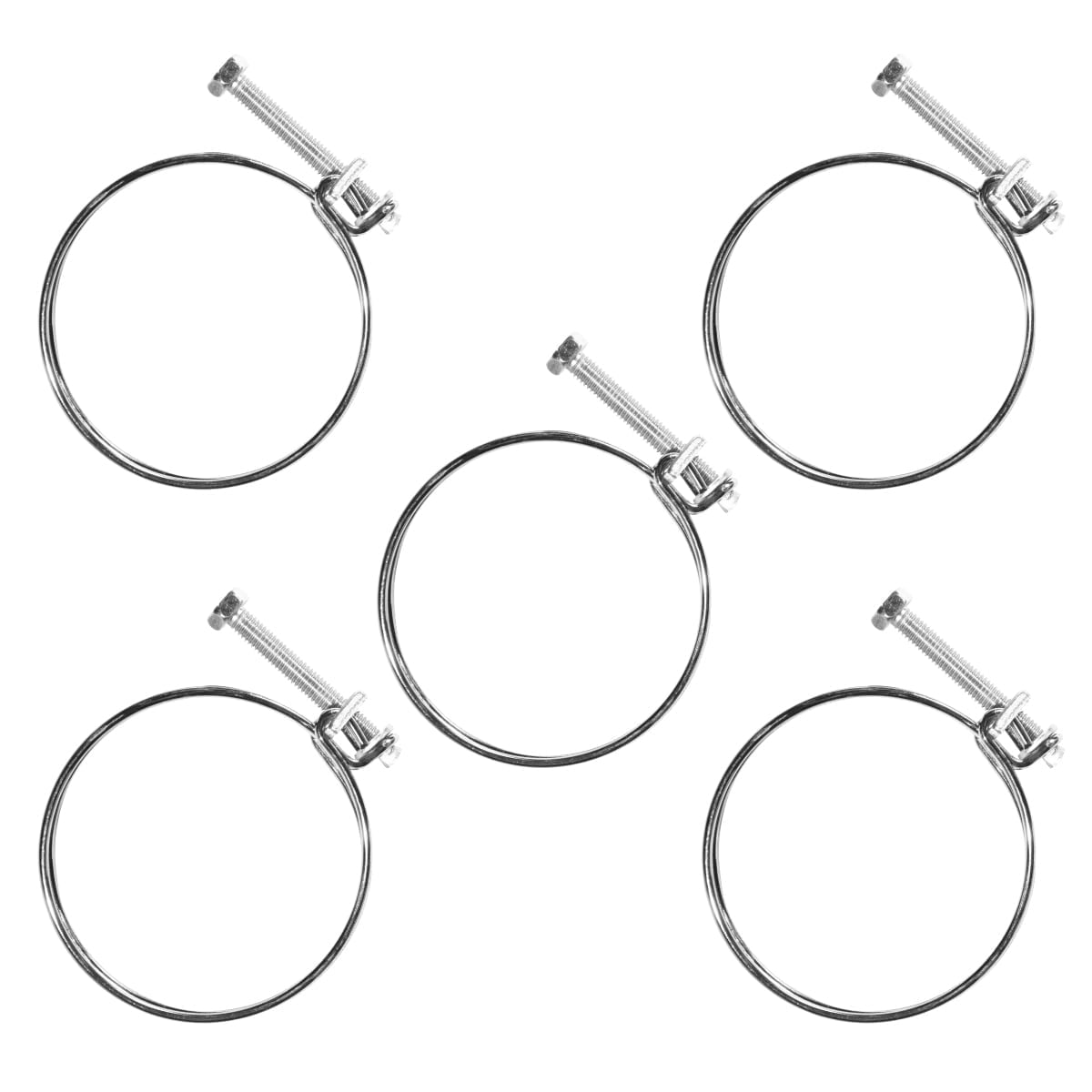 POWERTEC 5PK 3 Inch Double Wire Hose Clamp with bolt, Adjustable Hose ...
