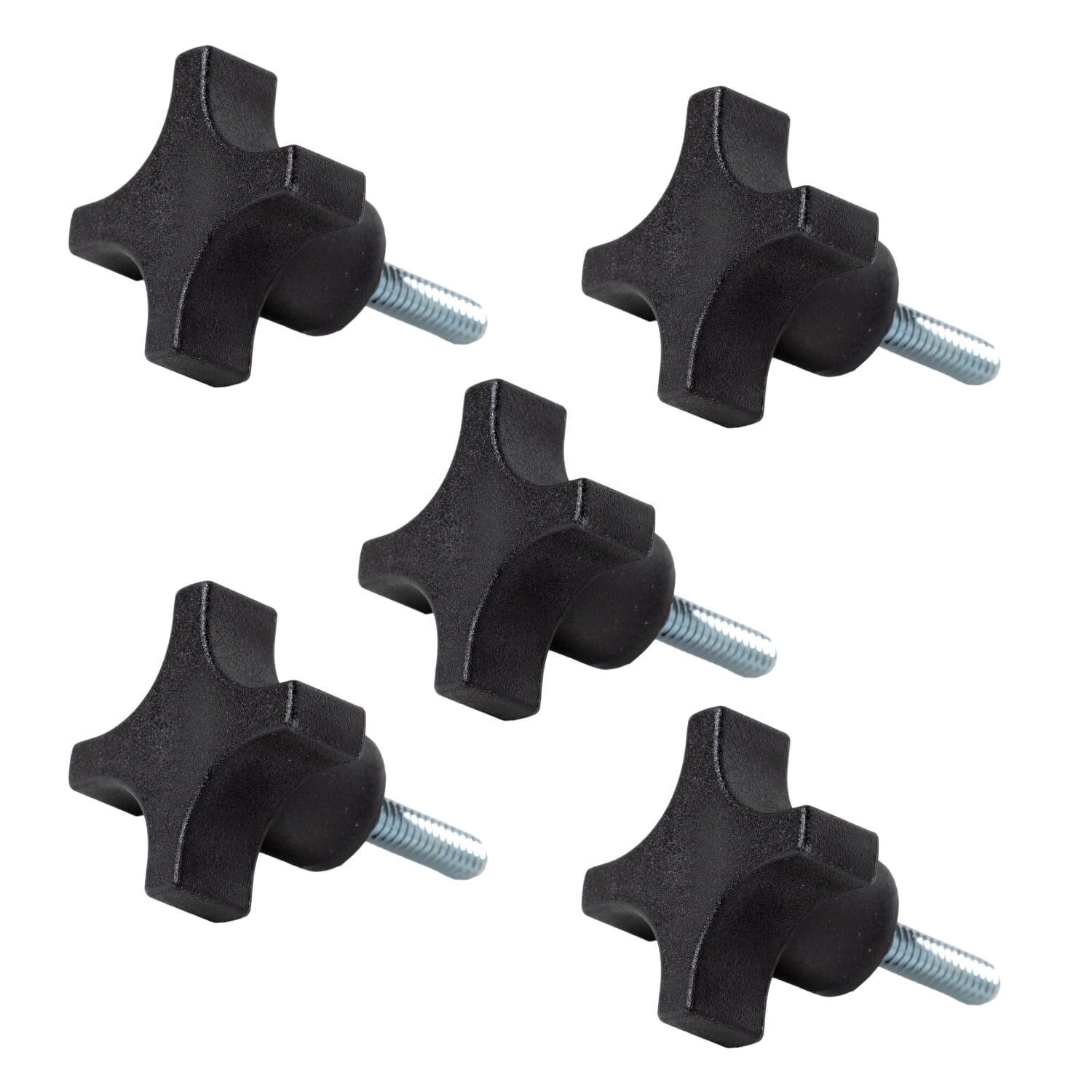 POWERTEC 5PK 4-Point Stud Knobs, 1/4"-20 Threaded Thumb Screw Star Knob ...
