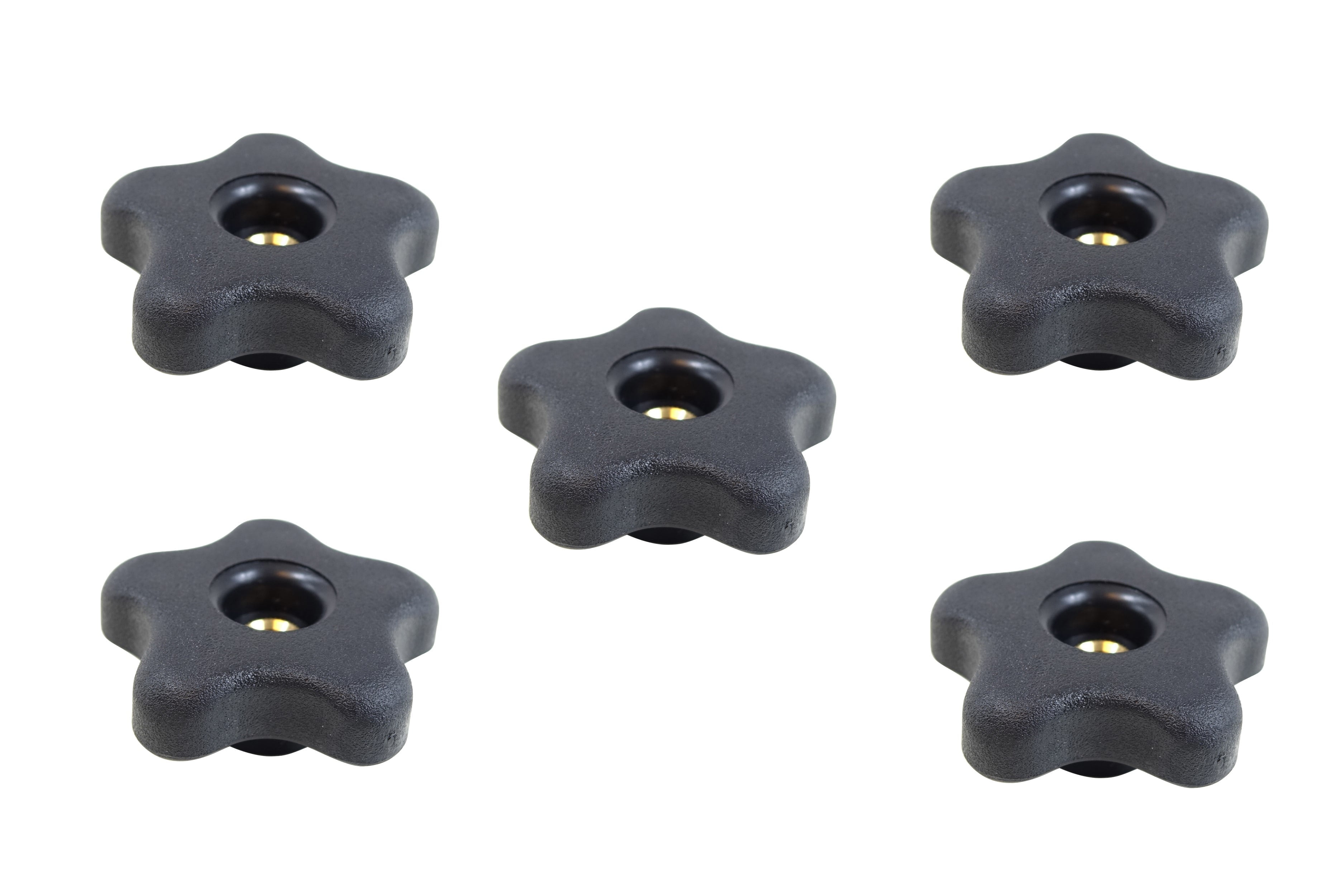 POWERTEC 5PK 5/16"-18 5 Star Knobs, Clamping Knobs with Steel Insert ...