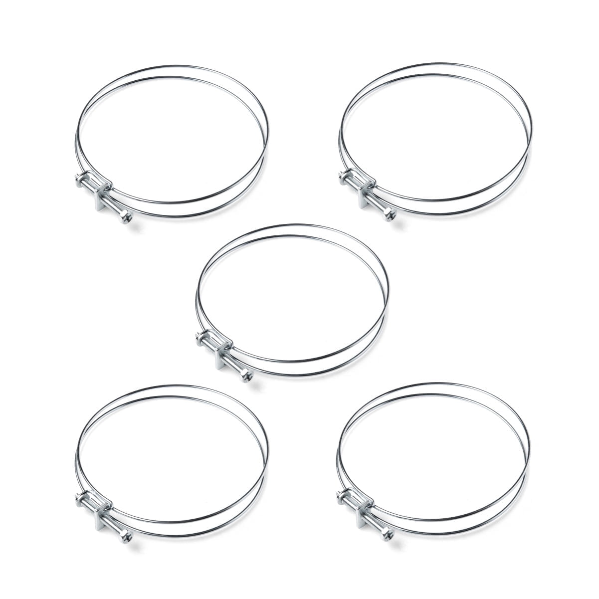POWERTEC 5PK 5 Inch Double Wire Hose Clamp with bolt, Adjustable Hose ...
