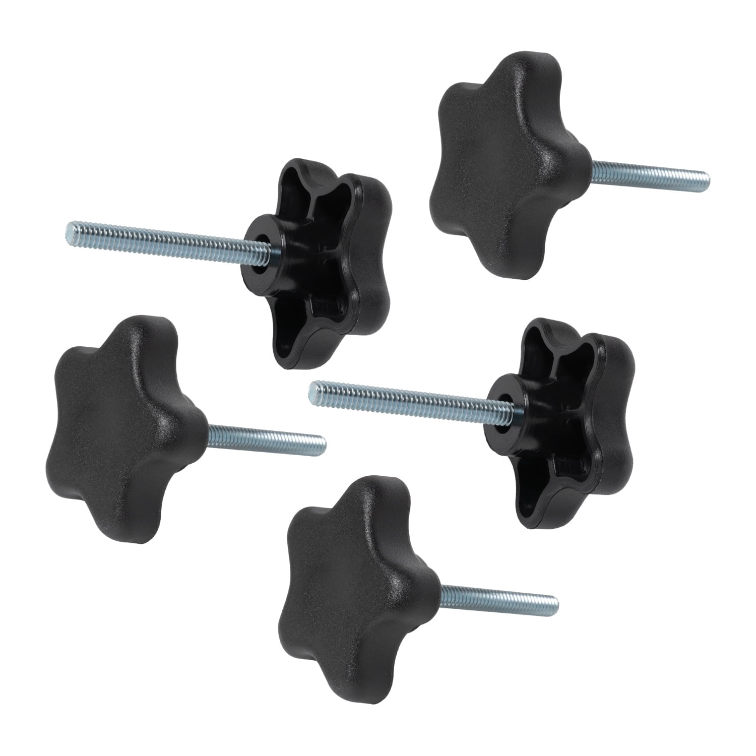 POWERTEC 5PK 5-Star Stud Knob, 1/4"-20, 2" Long, Black, QNB3010 ...