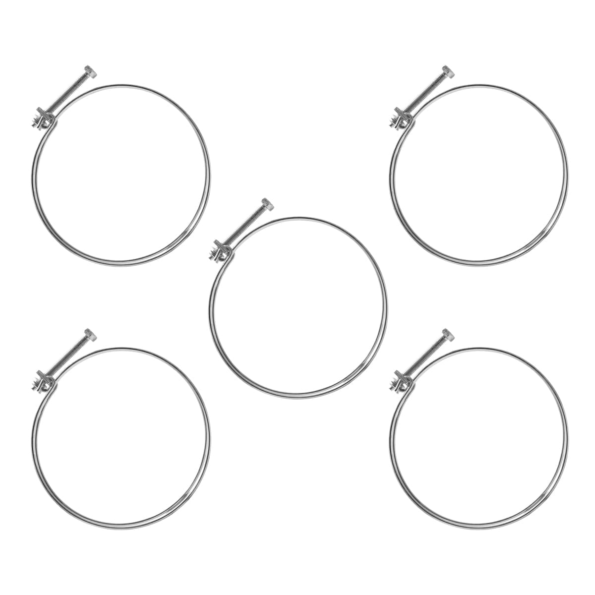 POWERTEC 5PK 6 Inch Double Wire Hose Clamp with bolt, Adjustable Hose ...