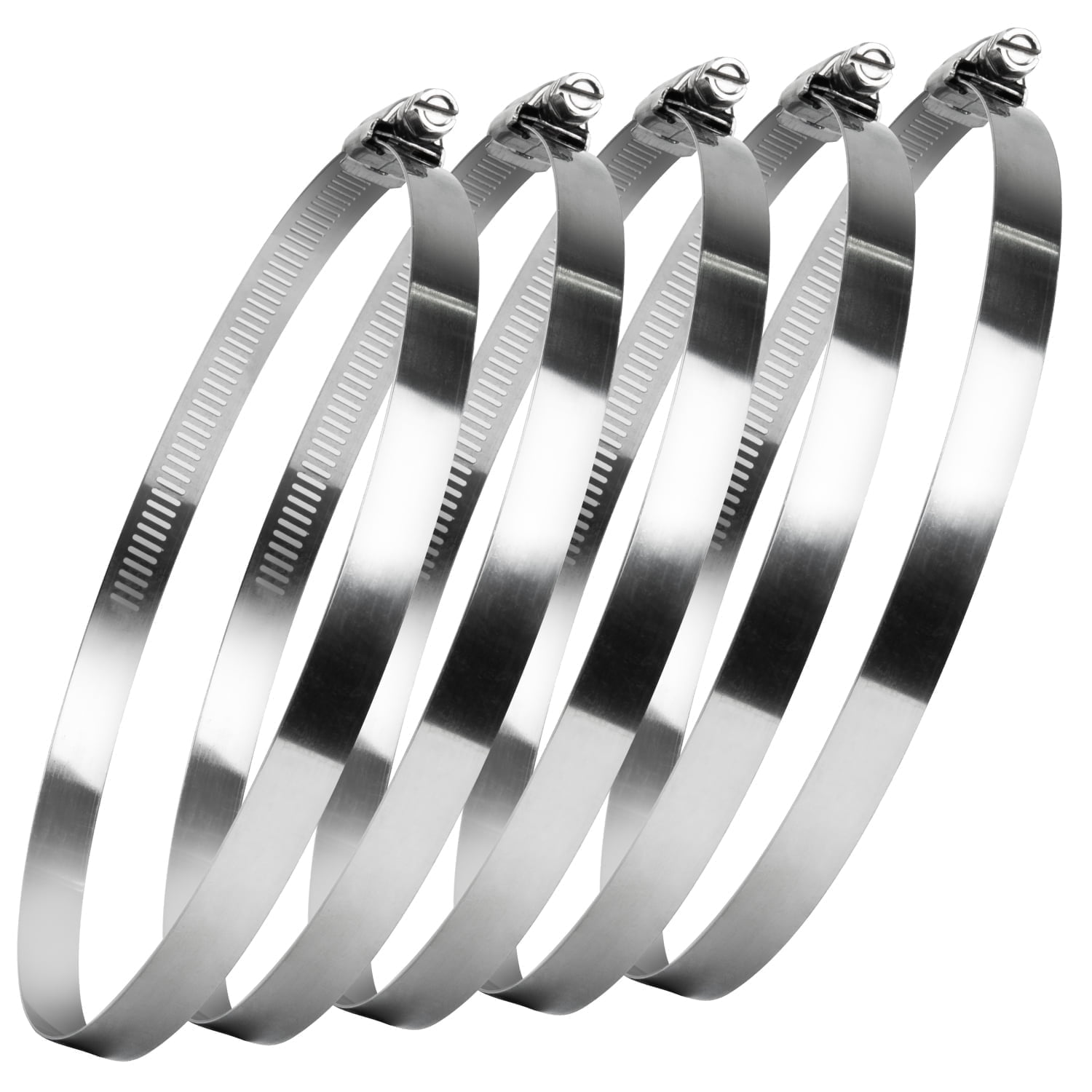 POWERTEC 5PK Stainless Steel Worm Gear Drive Hose Clamps, Adjustable 7 ...