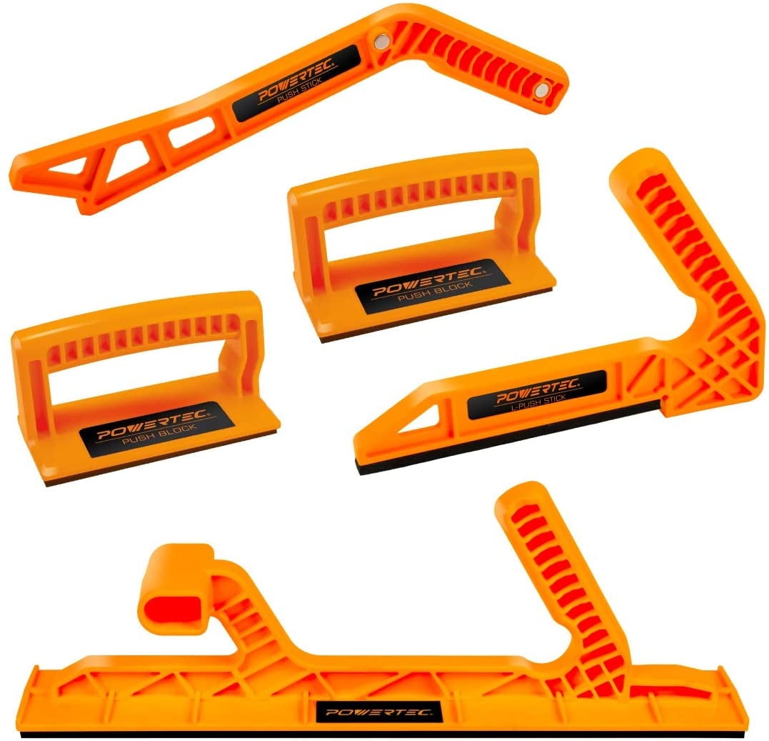 POWERTEC 5PK Push Stick & Push Block, L& Magnetic Push Stick Set Fits ...
