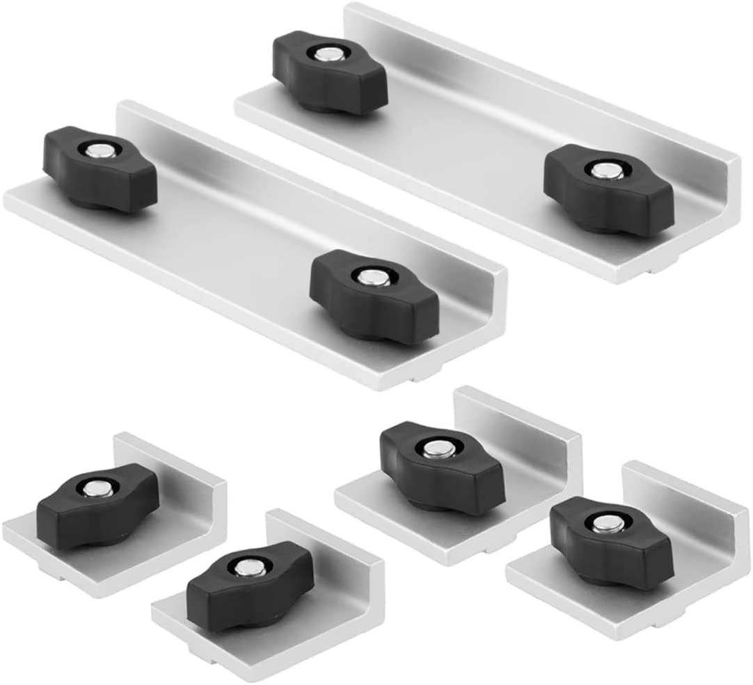 POWERTEC 6-Piece Set, T-Track Stop Kit, Incl. 2 Long Stops, 2 Short ...
