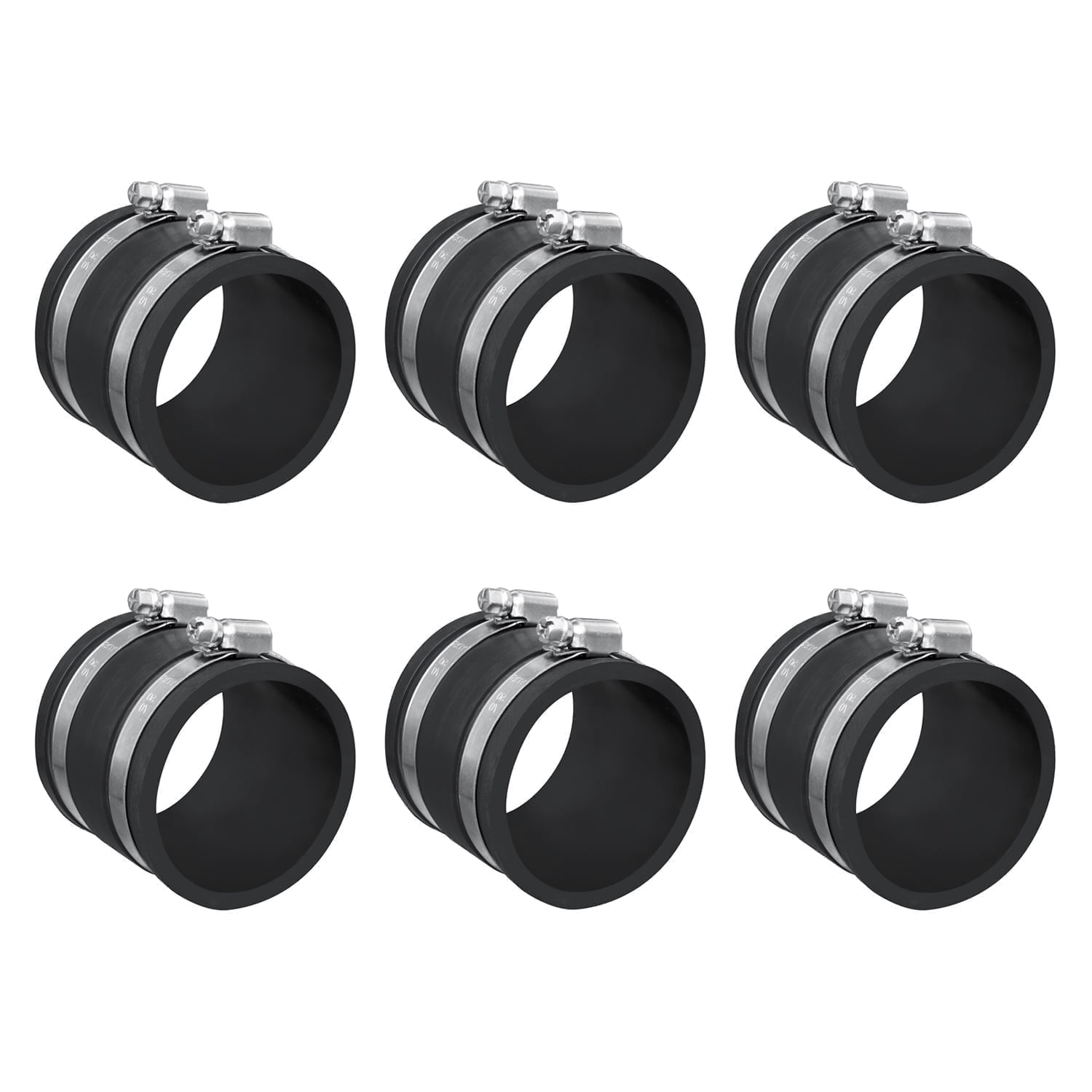 POWERTEC 6PK 2-1/2 Inch Dust Control Flex Cuff with Steel Hose Clamps ...