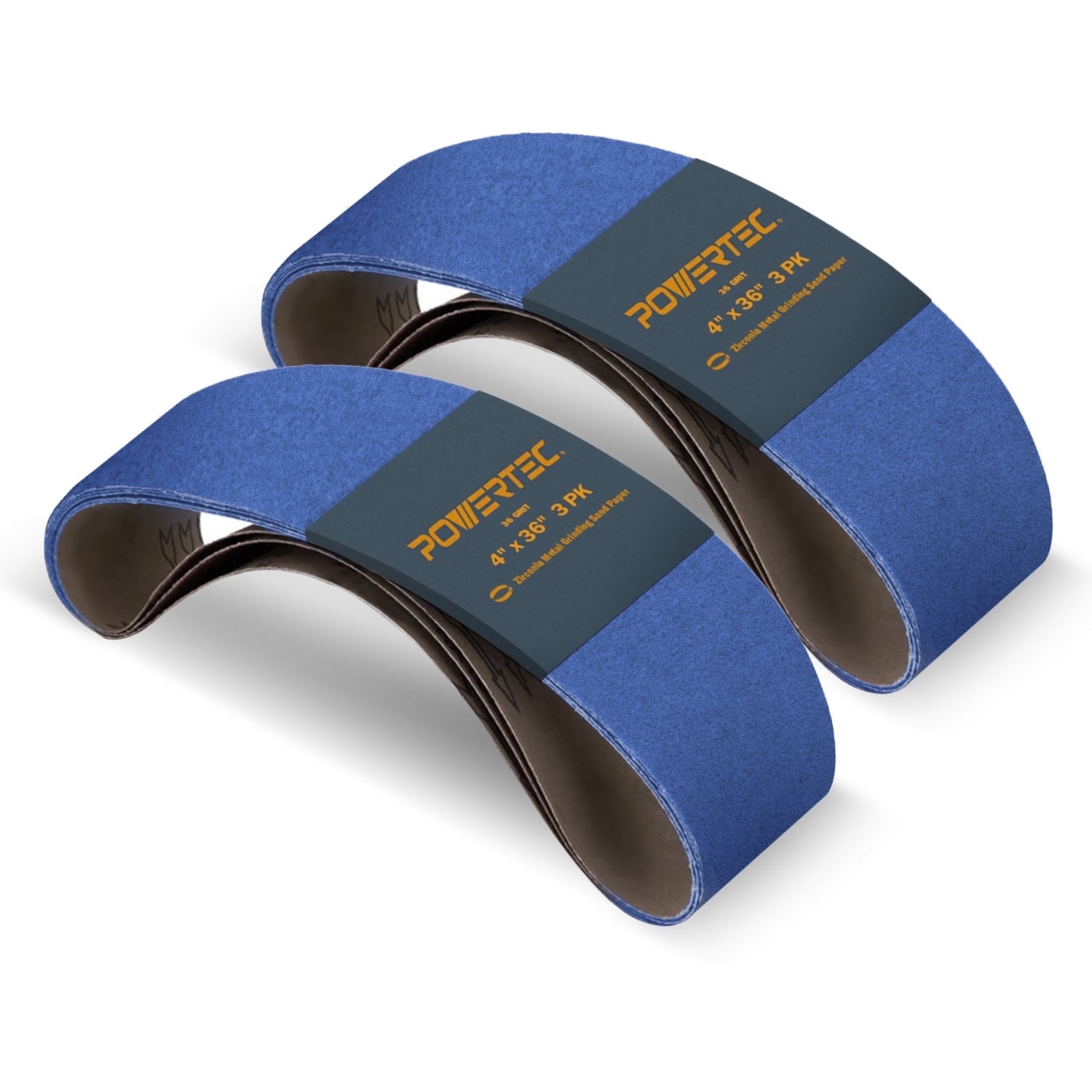 POWERTEC 6PK 4 x 36 Inch Zirconia Sanding Belts, 36 Grit Belt Sander ...