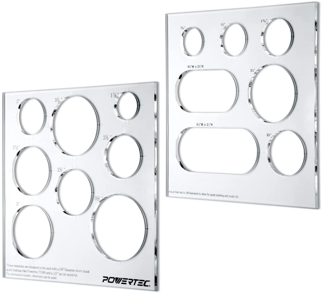 POWERTEC 71622 12 x 10 inch Clear Acrylic Decorative Templates, Circle ...