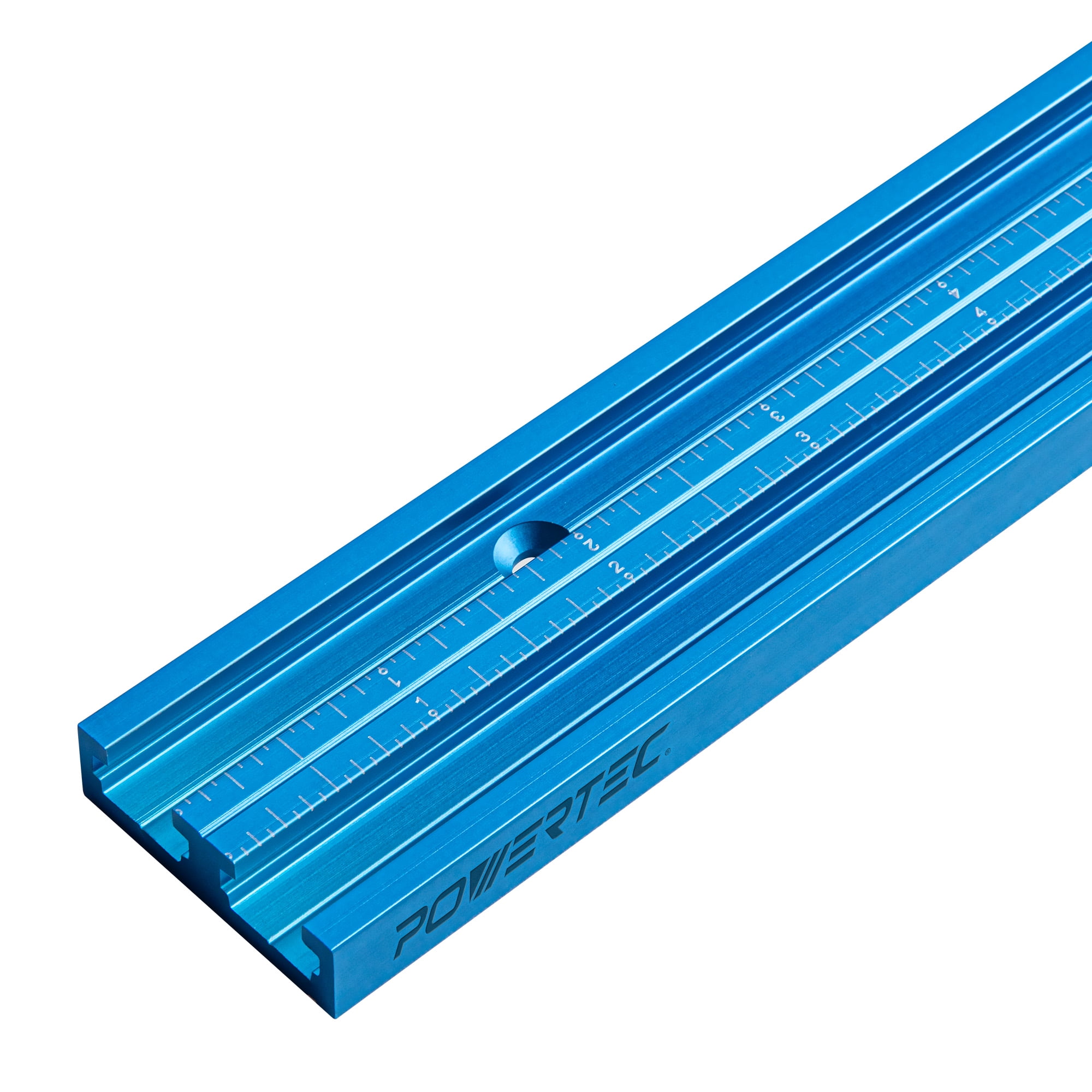 POWERTEC 36" Double-Cut Profile Universal T-track with Predrilled Mounting Holes, Dual Laser ...