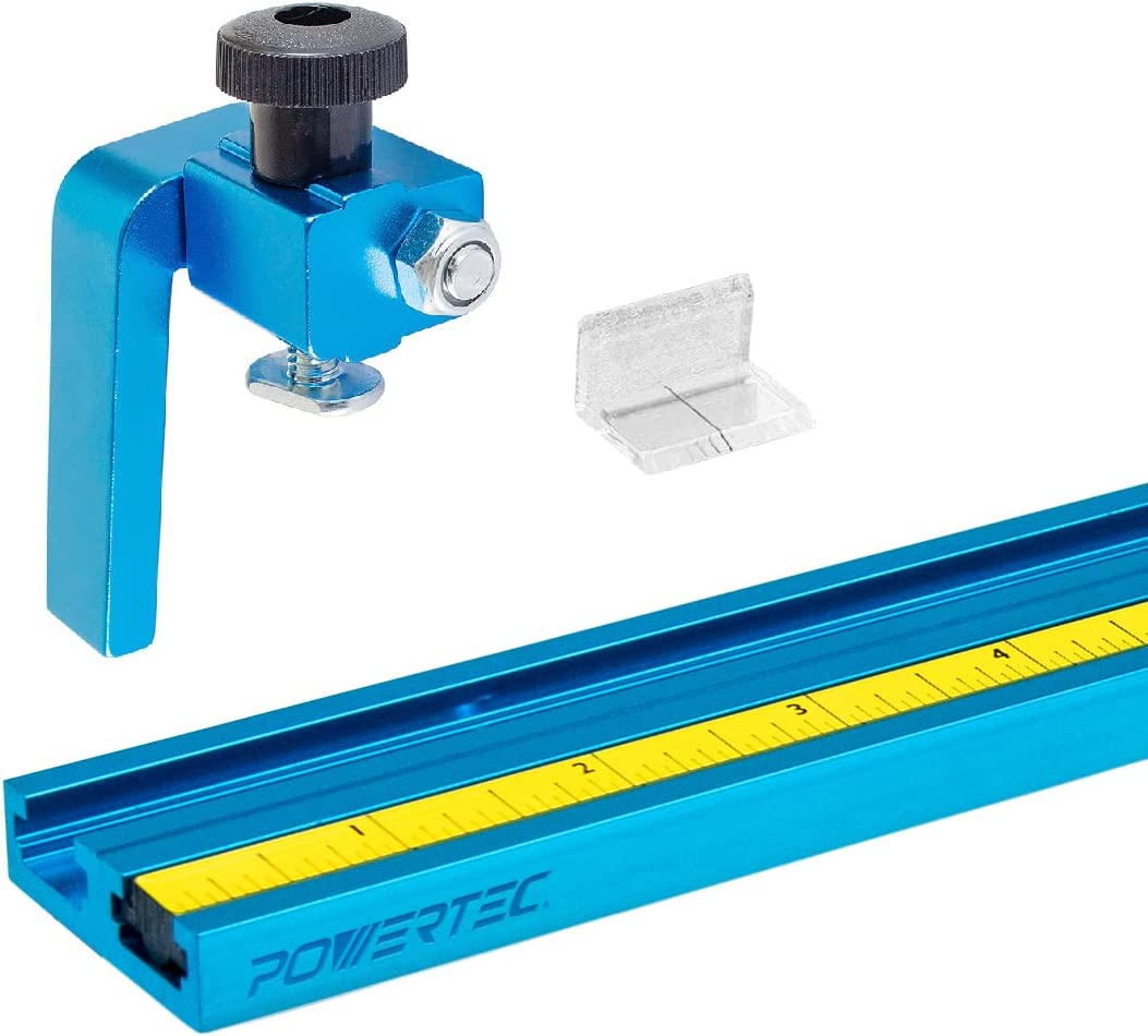 POWERTEC 71812 36 Inch Aluminum Double T-Track with 48" Tape Measure ...