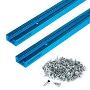 POWERTEC 71713 Double-Cut Profile Universal T-Track with Predrilled Mounting Holes with ...