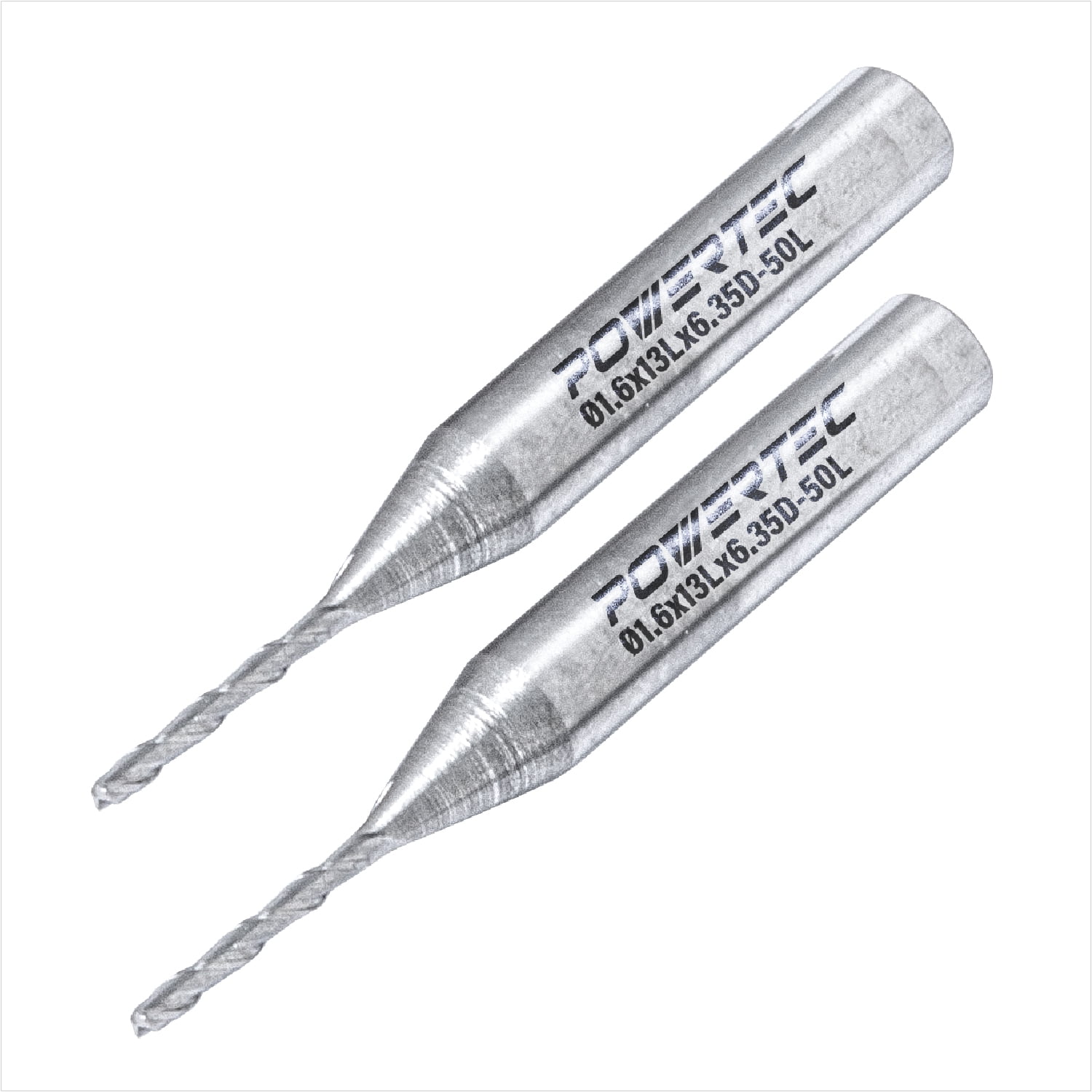 POWERTEC 73037-P2 Up Cut Spiral 1/16" Router Bit, 1/4" Shank Tungsten ...