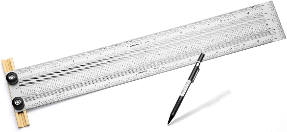 POWERTEC 80029 18-Inch Precision Marking T-Rule with Mechanical Pencil ...
