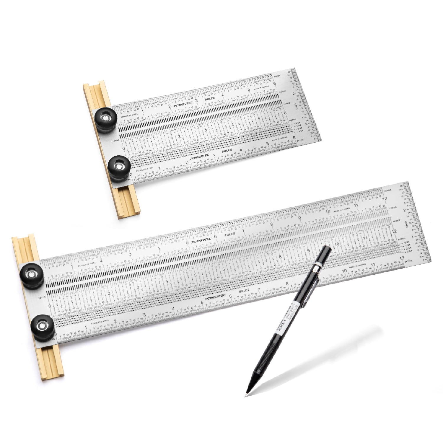 POWERTEC 80032 Precision Marking T Rule Set | 6" and 12" Stainless ...
