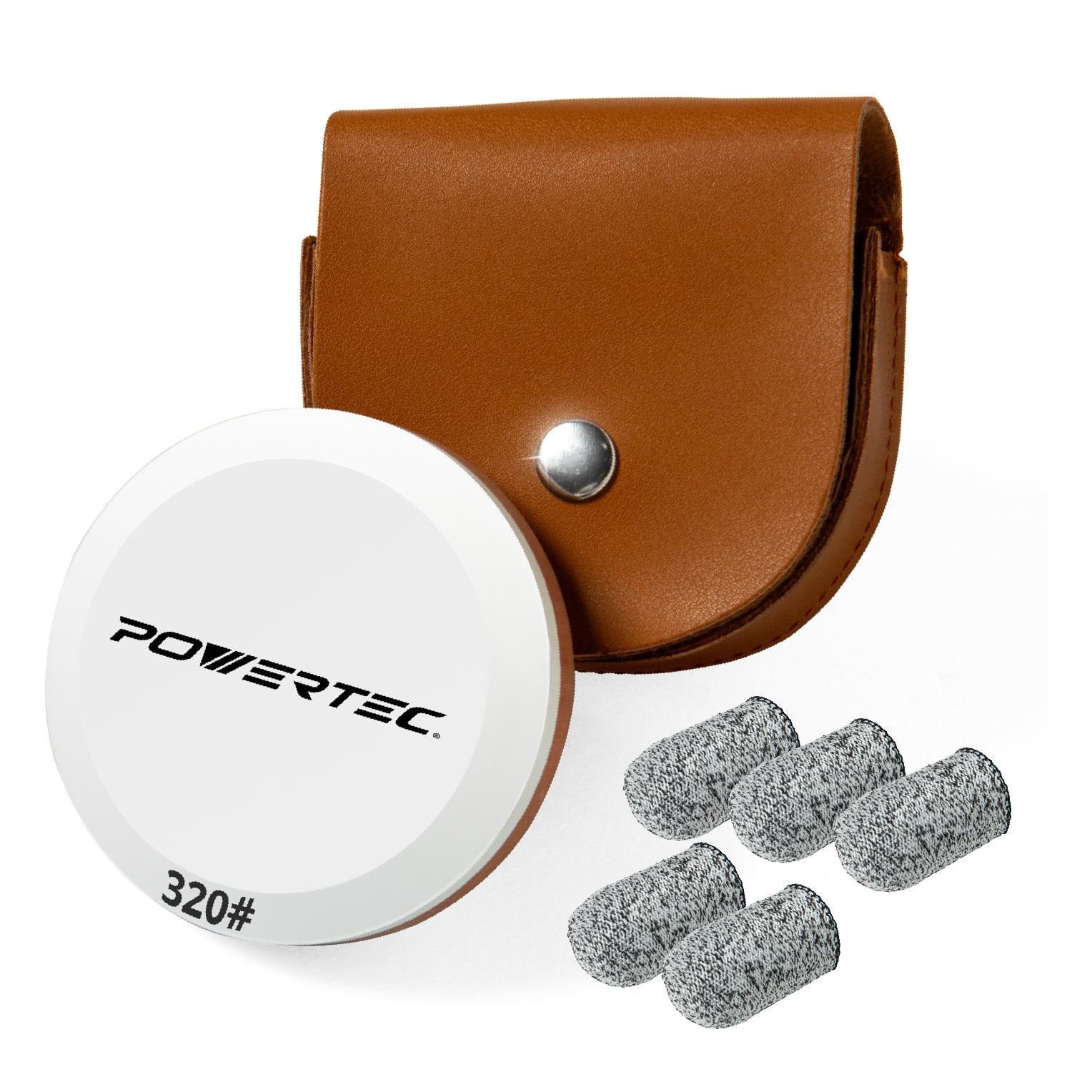 POWERTEC Axe & Hatchet Sharpening Stone, Dual Grit 180/320 Round ...