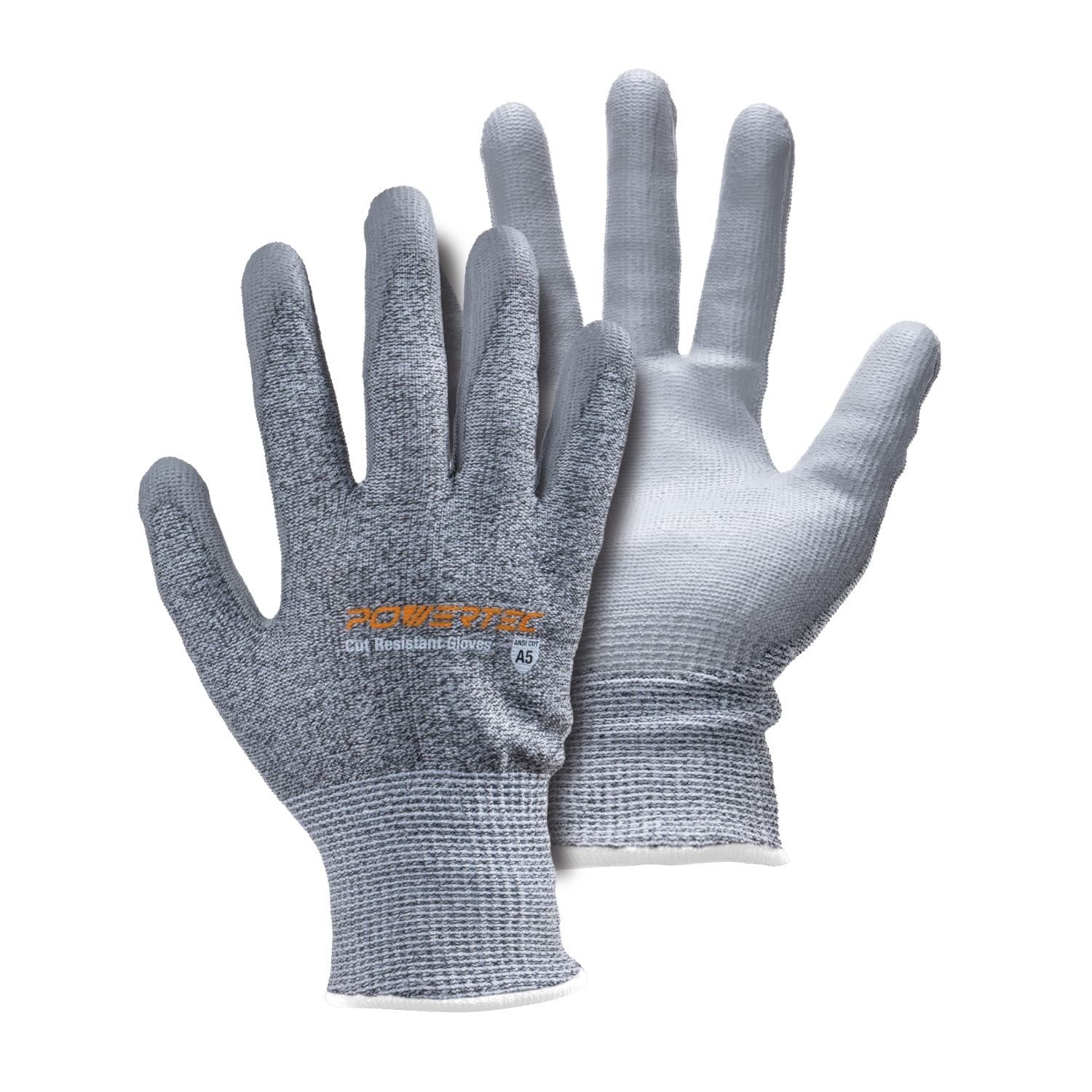 POWERTEC Cut-Resistant Work Gloves ANSI A5 – Touchscreen-Compatible ...