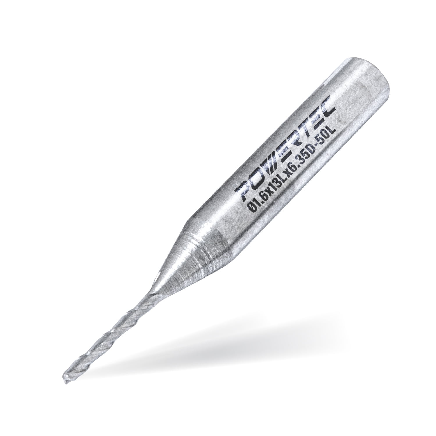 POWERTEC Up Cut Spiral 1/16" Router Bit, 1/4" Shank Tungsten Carbide ...