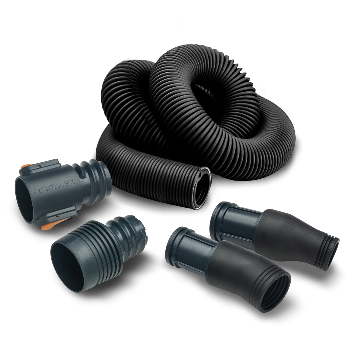 POWERTEC Dust Collection Hose Kit | 10' Hose with 1 Quick Connector 2-1 ...