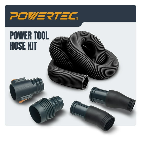 POWERTEC Dust Collection Hose Kit | 10' Hose w/ 1 Quick Connector 2-1/4 ...
