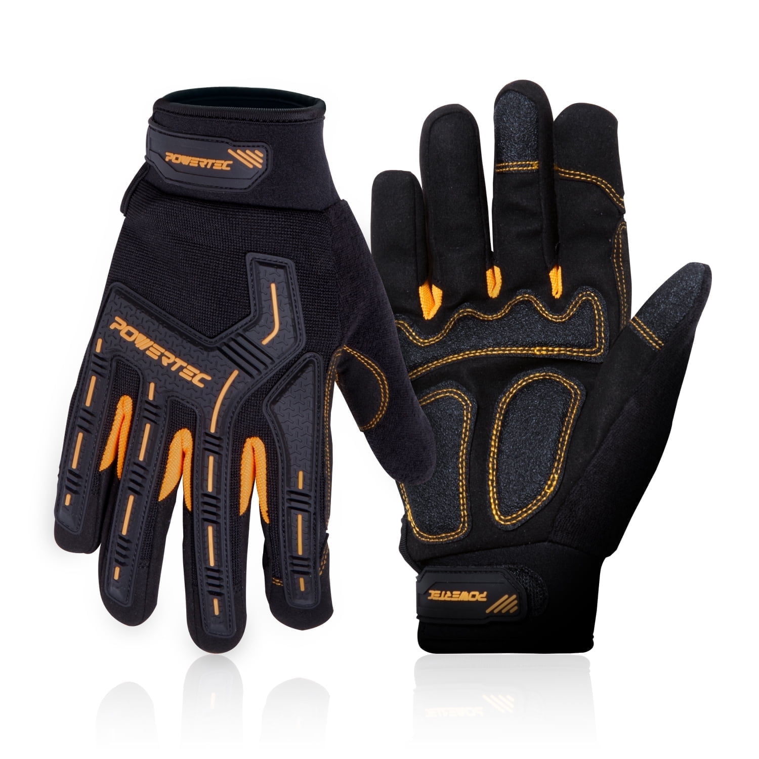POWERTEC Heavy Duty Work Gloves | Safety Gloves with Touch Screen ...