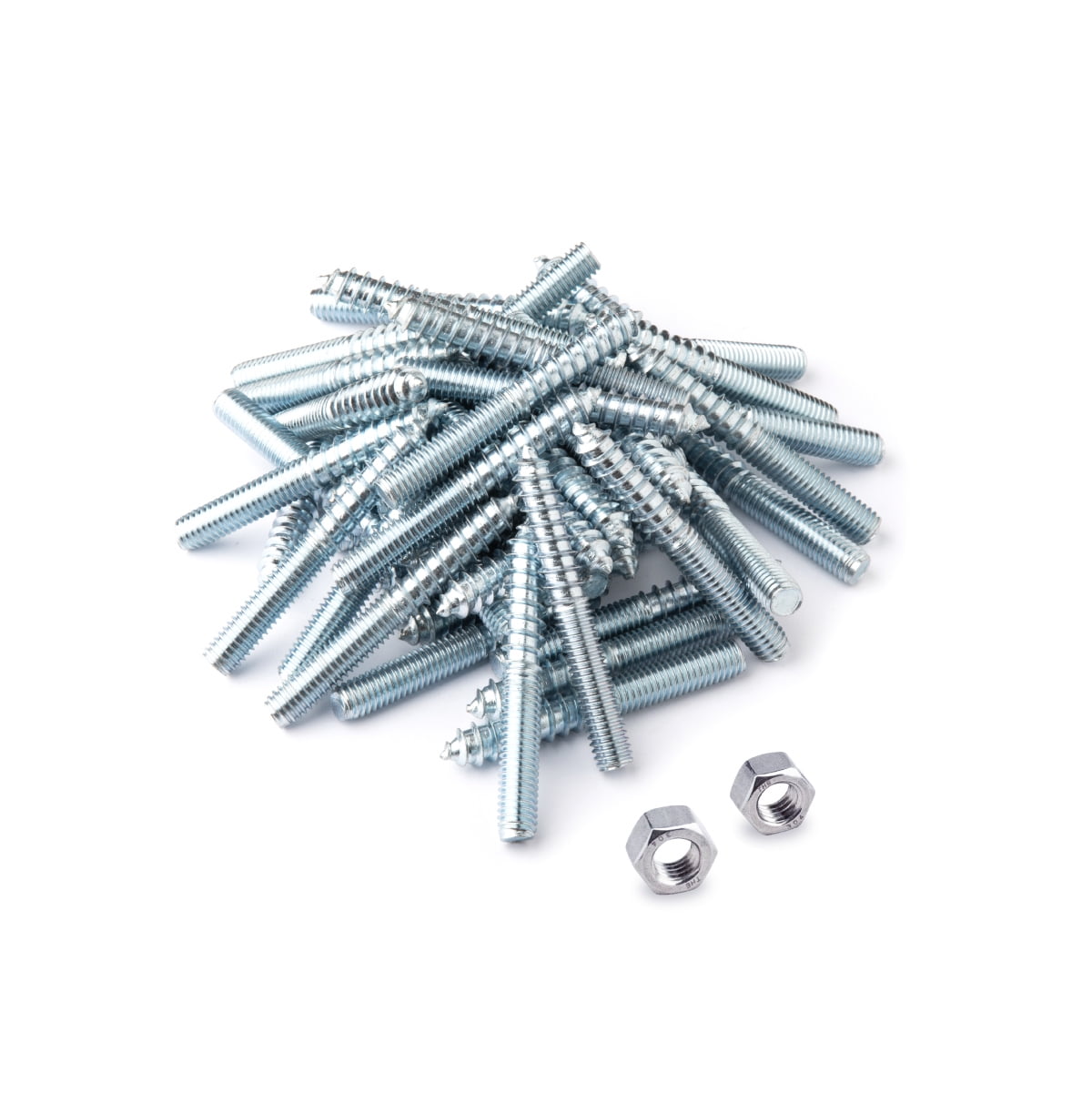 POWERTEC QHB1002 Hanger Bolts 1/4-20 x 1-1/2 Inch, 50 Pack with 2 Piece ...