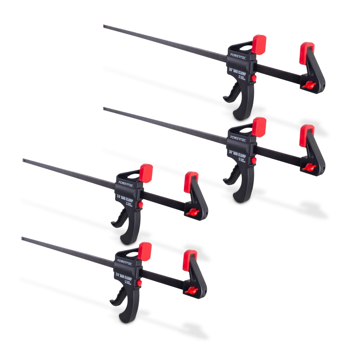 POWERTEC 24 Inch and 36 Inch Bar Clamps with Spreader, Trigger Clamps ...
