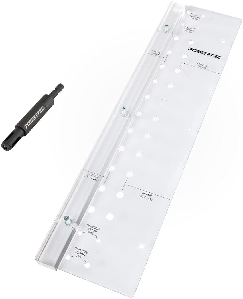 POWERTEC Shelf Pin Drilling Jig with 1/4" Self Centering Bit, 71653 ...