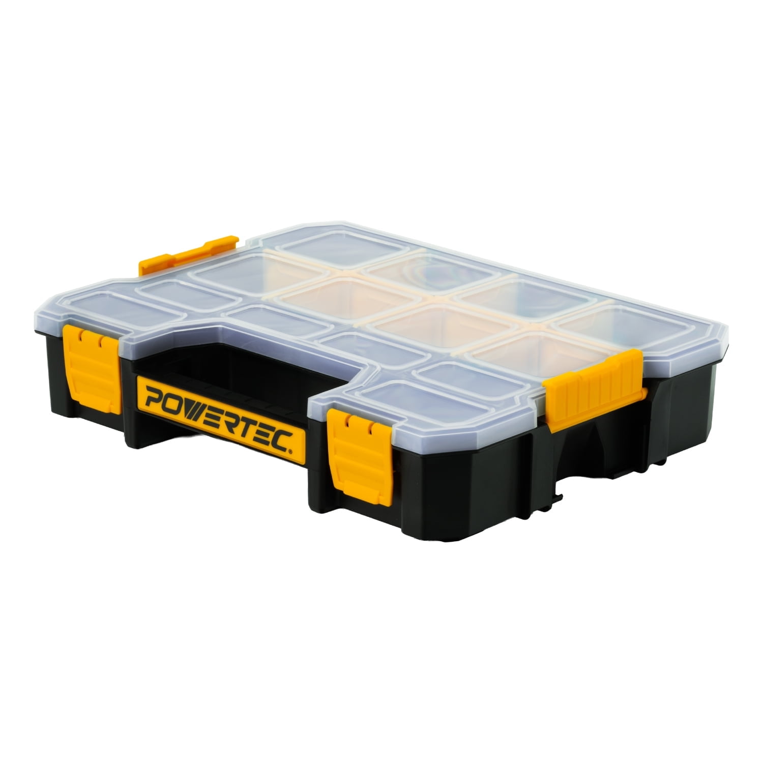 POWERTEC Small Parts Organizer & Tool Box – 14 Compartments, Stackable ...