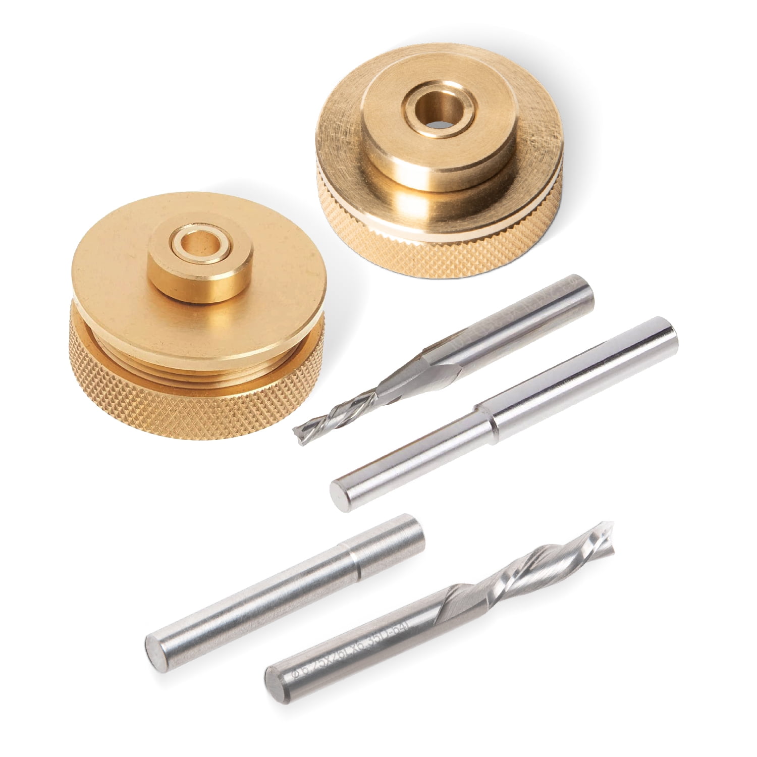 POWERTEC Solid Brass Inlay and Carbide Router Bit Set, 1/4" & 1/8 ...