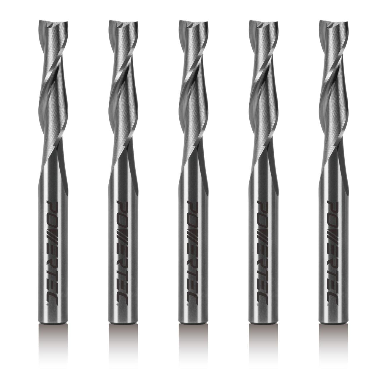 POWERTEC Solid Carbide Up Cut Spiral Router Bit, 1/4" Shank and 1/4 ...