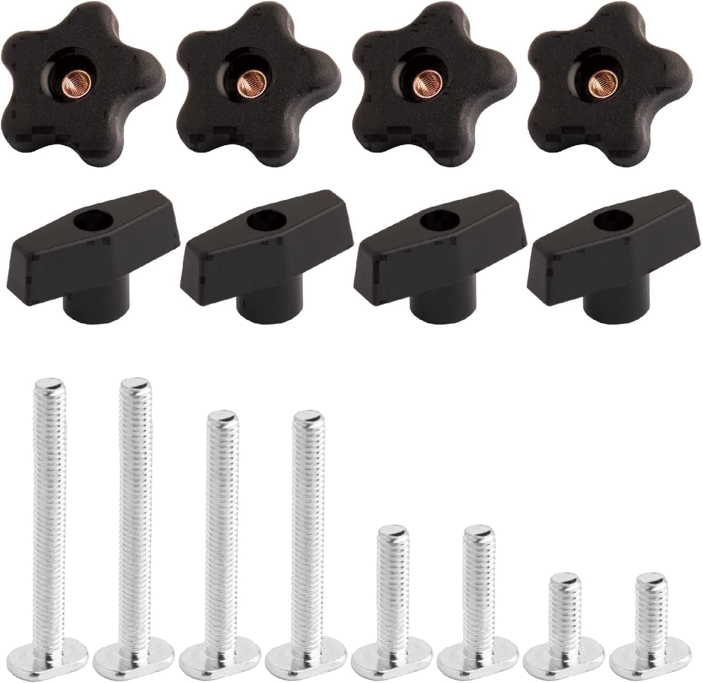 POWERTEC T Track Knob Kit w/ Threaded Knobs and 5/16"-18 T Slot Bolts ...
