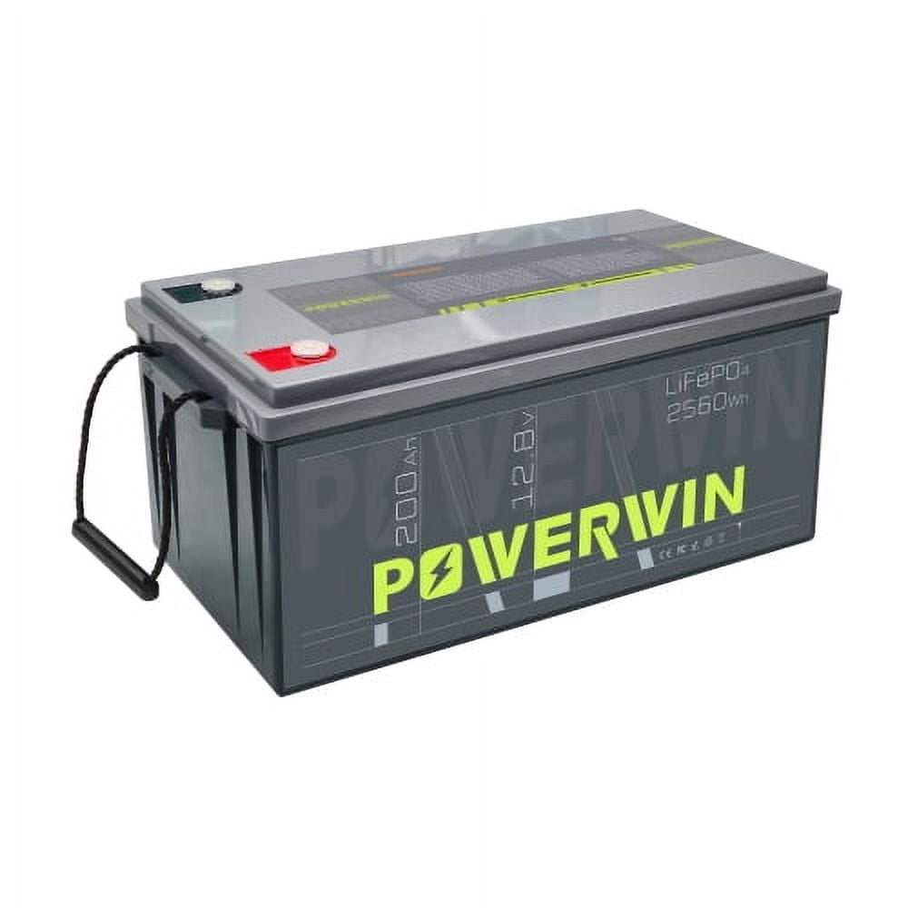POWERWIN 12.8V LiFePO4 Battery BT200 200Ah 2560Wh, Built-in 100A BMS ...