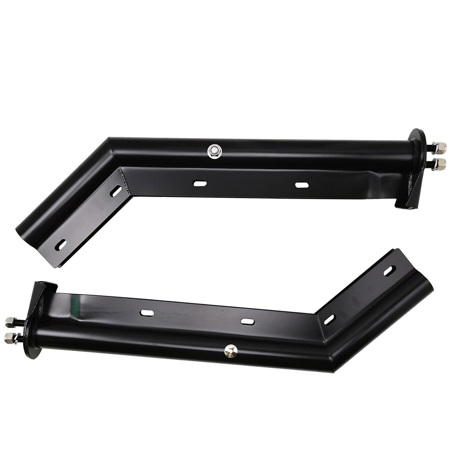 POWERWORKS Black Angled Spring Loaded Mud Flap Hanger Bracket Set 1-1/8" Bolt Spacing 27.5 ...