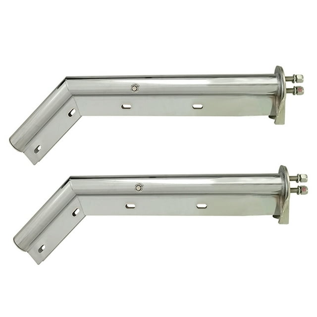 POWERWORKS Chrome Angled Spring Loaded Mud Flap Hanger Bracket Set 1-1/ ...