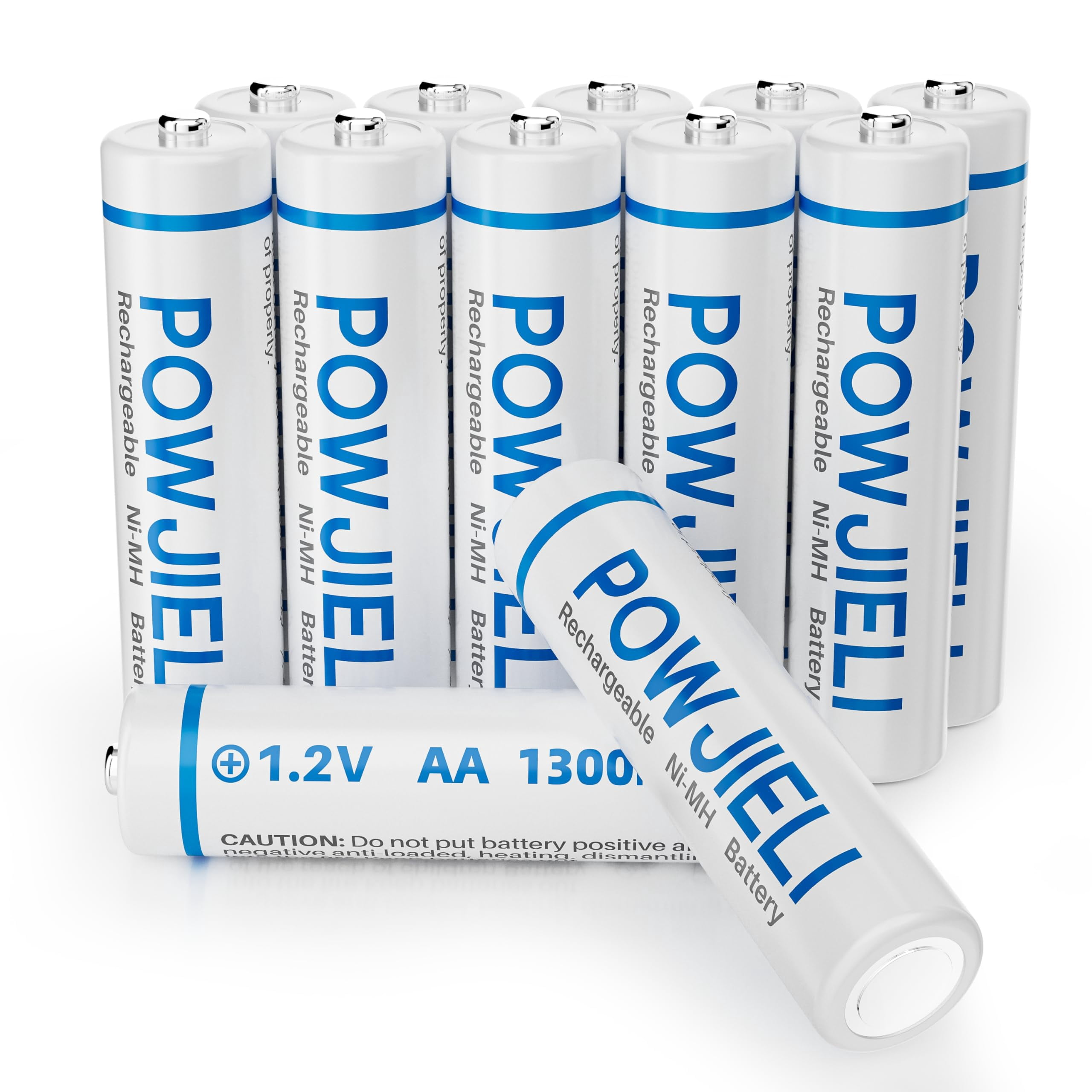 POWJIELI Rechargeable AA Batteries 12 Pack, 1.2V 1300mAh Ni-MH Double ...