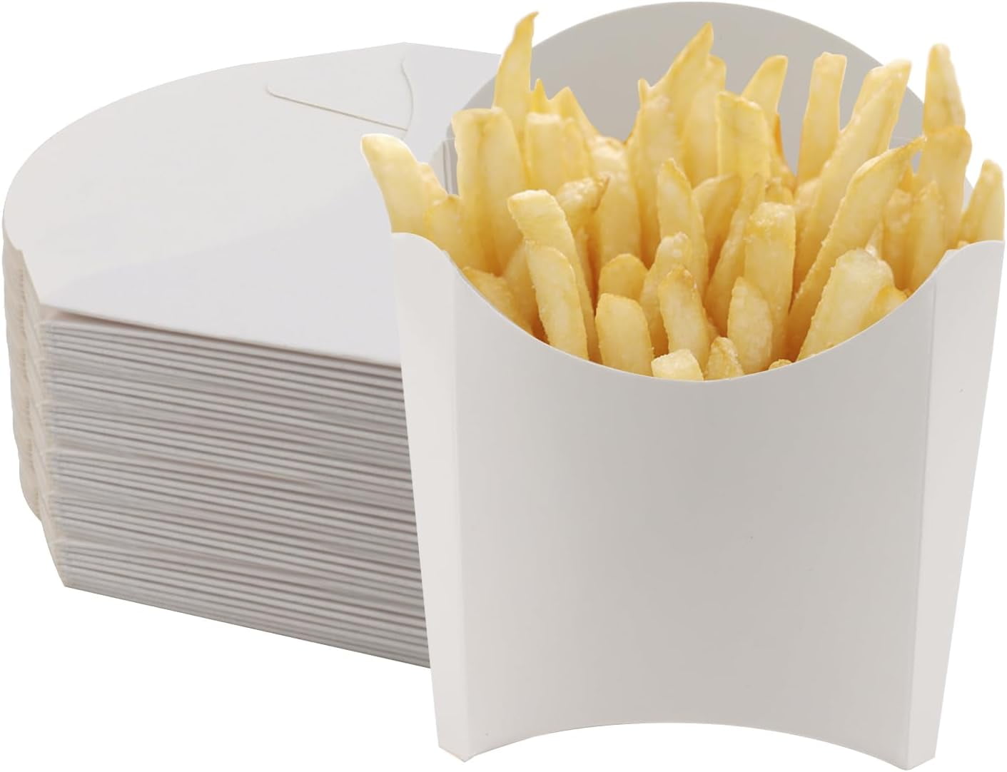 POWKOL 100 Pack 4 Oz French Fry Holder, White French Fries Containers ...