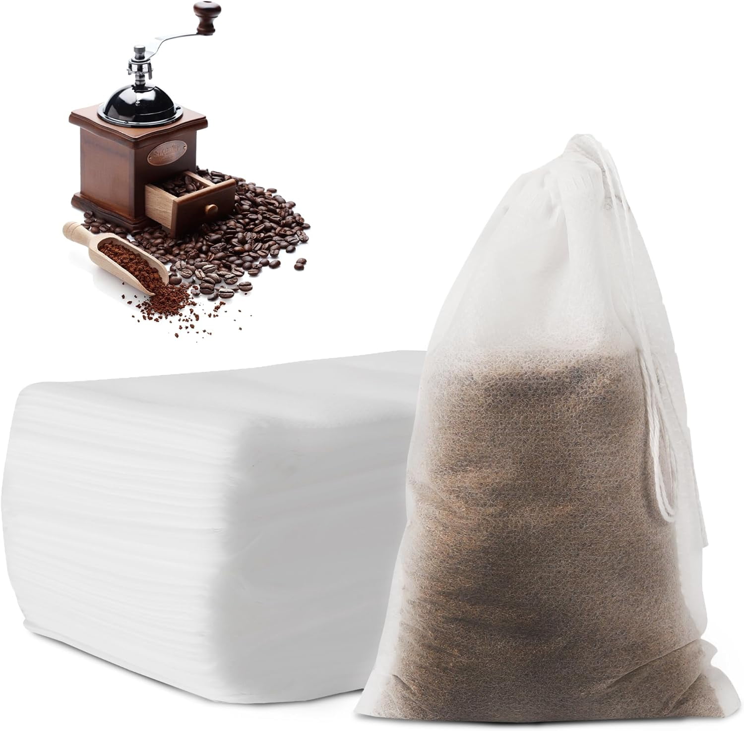 POWKOL 100 Pack No Mess Cold Brew Coffee Filters, Disposable Fine Mesh ...