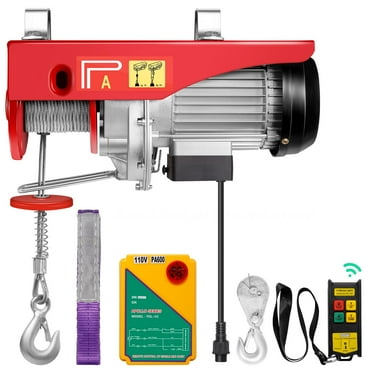 850LBS Electric Hoist, 110V Winch with Wireless Remote Control, 850W ...